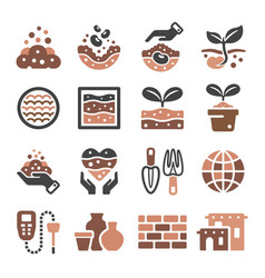 Pile topsoil with earthworms as organic Royalty Free Vector