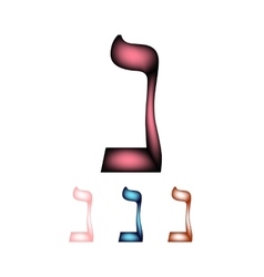Hebrew font the hebrew language the letter nun Vector Image