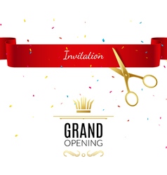 Grand Opening design template with ribbon and Vector Image