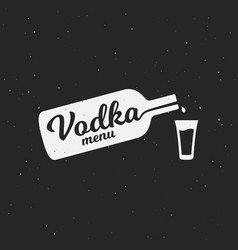 Vodka bottle logo lettering sign vodka Royalty Free Vector
