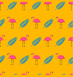 Cartoon flamingo seamless pattern Royalty Free Vector Image