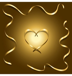 Gold heart ribbon 2 Royalty Free Vector Image - VectorStock