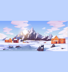 Mountain landscape background winter alpine peaks Vector Image