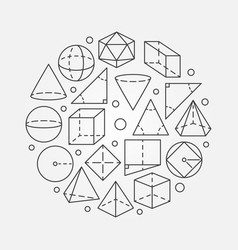 Simple geometric 2d shapes school geometry Vector Image