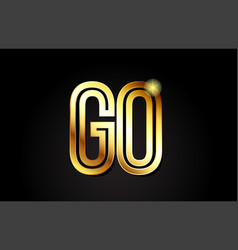 Gold alphabet letter gw g w logo combination icon Vector Image