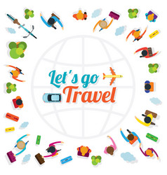 Frame with car and traveller 1 Royalty Free Vector Image