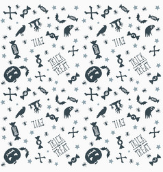 Halloween seamless blue pattern Royalty Free Vector Image