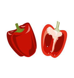Red pepper vegetable cartoon Royalty Free Vector Image
