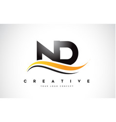 Nd n d swoosh letter logo design with modern Vector Image