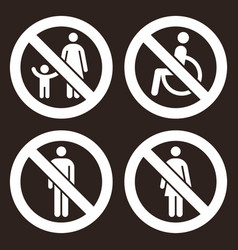 Parent and child symbol warning sign Royalty Free Vector