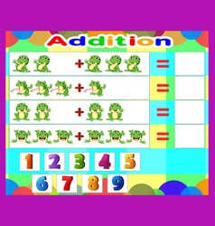 Count and match frog cartoon math educational game