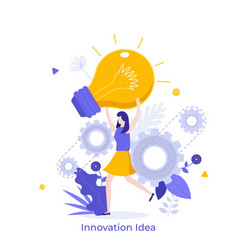 Girl thinks and has a new good idea Royalty Free Vector