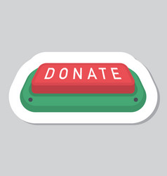 Donate button and sticker Royalty Free Vector Image