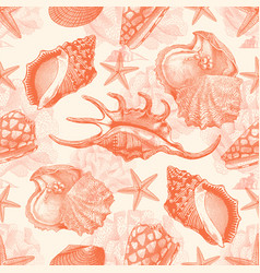 Sea shell pattern texture Royalty Free Vector Image