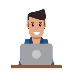 Person using laptop icon Royalty Free Vector Image