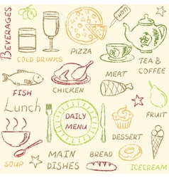 Hand drawn menu elements set Royalty Free Vector Image