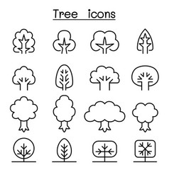 Tree icon set Royalty Free Vector Image - VectorStock