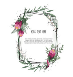 Floral botanical card design with leaves Vector Image