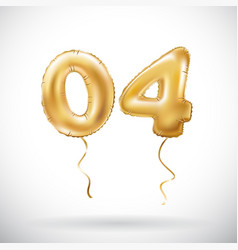 Golden number 45 forty five metallic balloon Vector Image