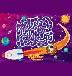 Game template with many planets in space Vector Image