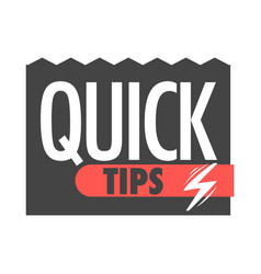 Quick tips logos and banners helpful tricks Vector Image