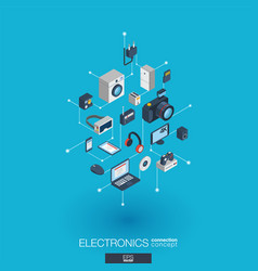 Electronics integrated 3d web icons digital Vector Image
