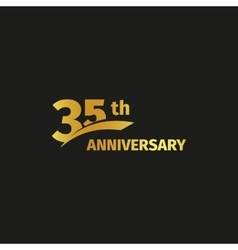 Isolated abstract golden 35th anniversary logo Vector Image