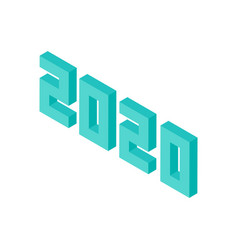 Neon numbers 2020 on white background Royalty Free Vector