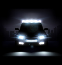 Modern car lights composition Royalty Free Vector Image