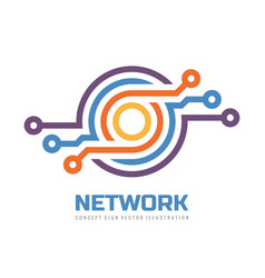 Computing network - logo design technology Vector Image