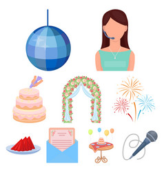 Event service set icons in cartoon style big Vector Image