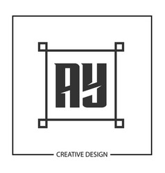 Initial letter ay logo template design Royalty Free Vector