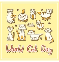 World cat day Royalty Free Vector Image - VectorStock