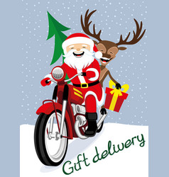 Santa biker Royalty Free Vector Image - VectorStock