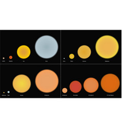 Stars sizes comparison Royalty Free Vector Image