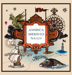 Antique map elements Royalty Free Vector Image