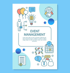 Event management poster template layout seminar Vector Image
