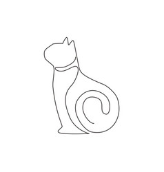 Cute linear cat head logo Royalty Free Vector Image