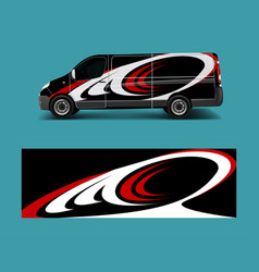Van wrap design template with wave shapes decal Vector Image