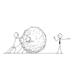 Cartoon business team and leader working togeth Vector Image