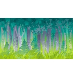 Spring banner border cute forest scene green Vector Image