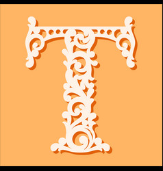 Laser cut template initial monogram letters Vector Image