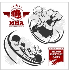 Match two fighters of martial mixed arts Vector Image