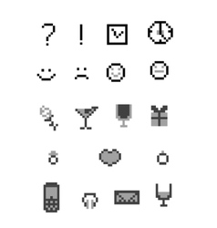 Color pixel style icons collection Royalty Free Vector Image