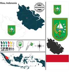Riau indonesia map grey Royalty Free Vector Image