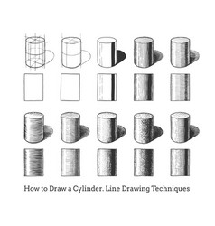 How to draw a cylinder Royalty Free Vector Image