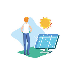 Man avatar with solar panel design Royalty Free Vector Image