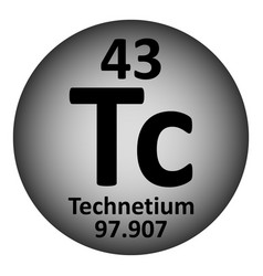 Periodic table element technetium icon Royalty Free Vector