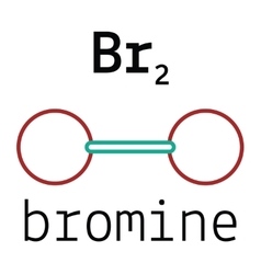 Br2 bromine molecule Royalty Free Vector Image