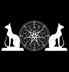 Wiccan symbol protection set mandala witche Vector Image